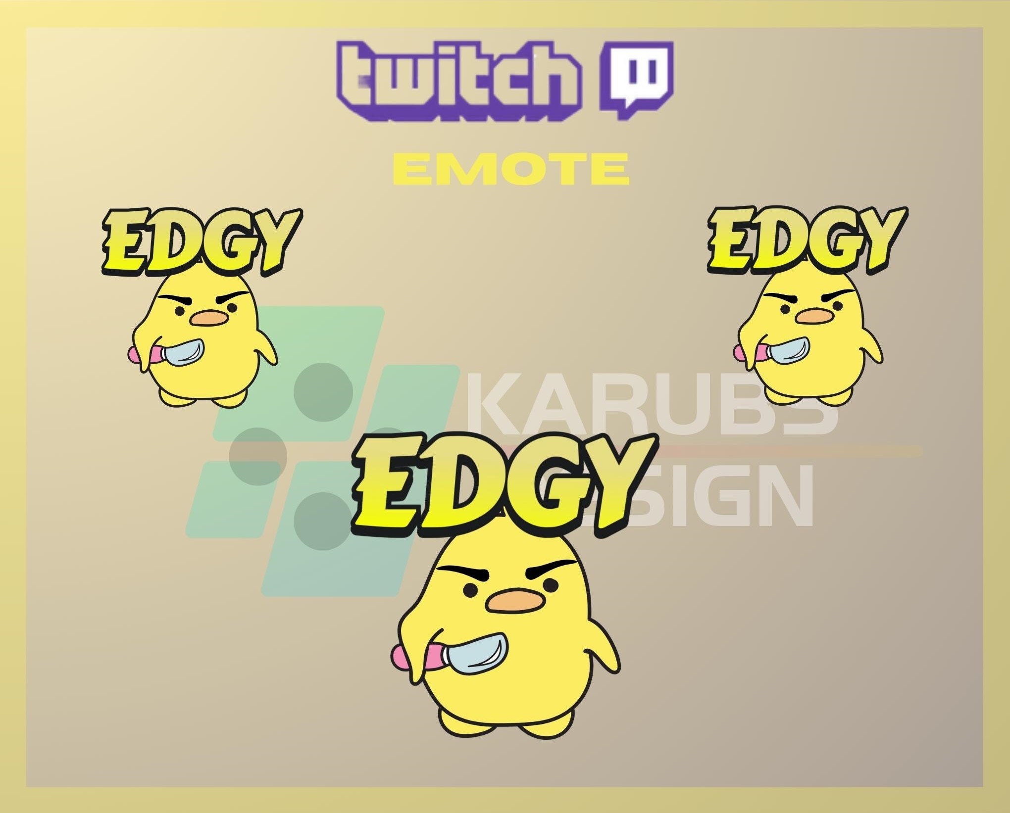 1 Twitch Emote, Edgy Duck Emote, Killer Duck Emote, Knife Emote, Angry ...