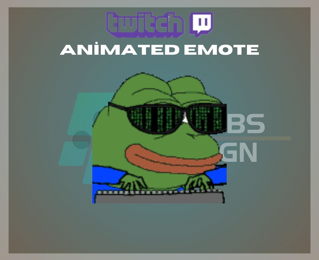 Animated Twitch Emote, Hacker Frog Emote, Cute Emote, Pepe Emote, Cool ...