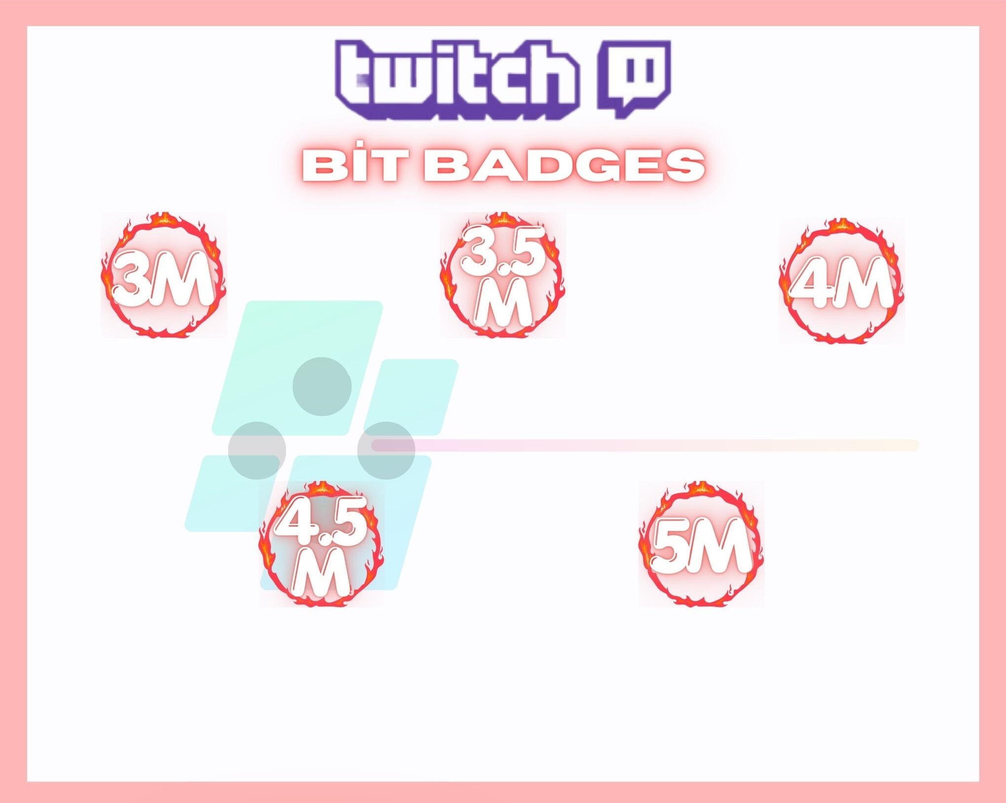 29x Fire Circle Flame Twitch Bit Badges, Neon Bit Badges, Red Circle ...