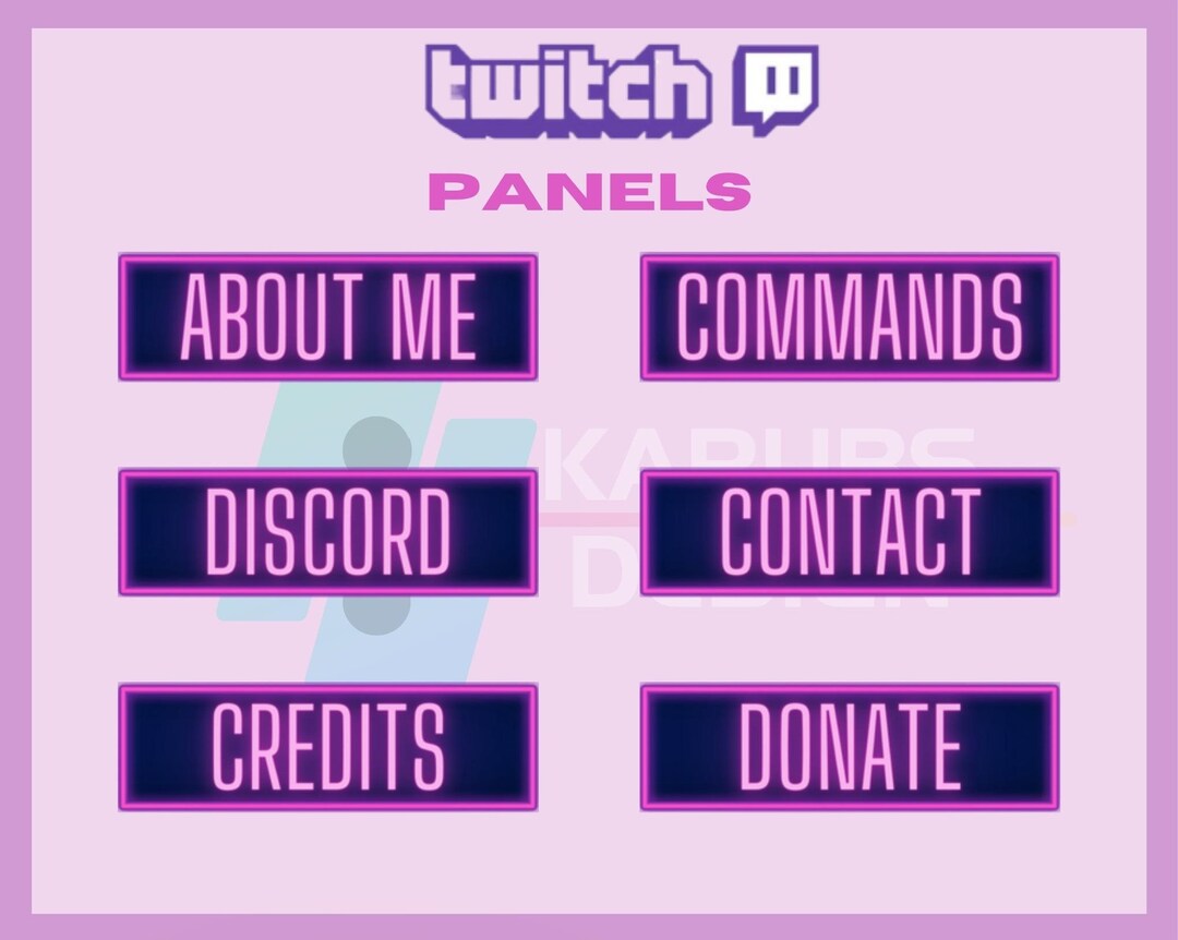24x Twitch Panels Pack-pink Neon Panels, Cute Twitch Panels, Glow Neon ...