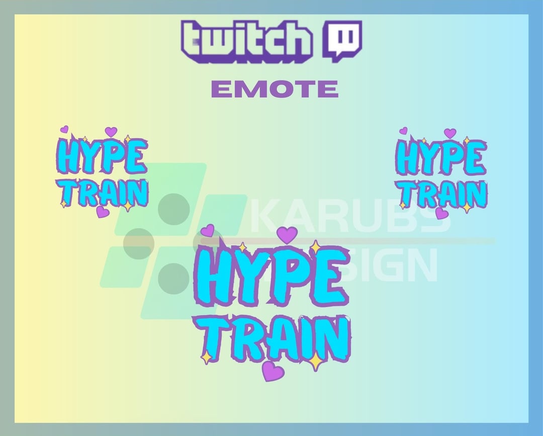 1 Twitch Emote, Hype Train Emote, Pastel Emote, Cute Emote, Text Emote ...