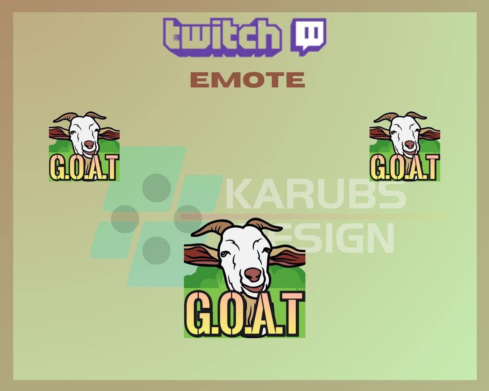 1 Twitch Emote, G.O.A.T Emote, Great Emote, GOAT Emote, Community Emote ...