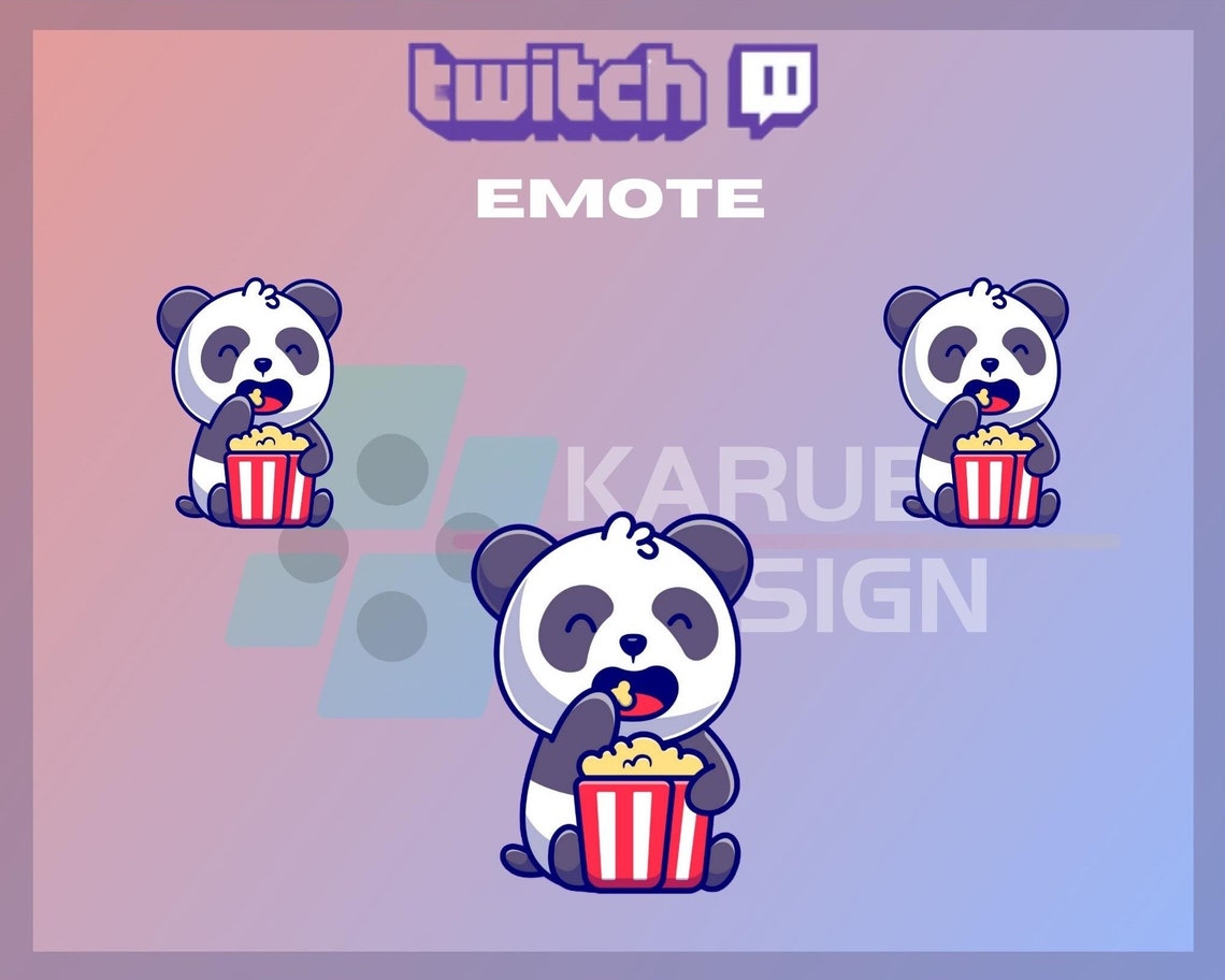 1 Twitch Emote, Panda Eating Popcorn Emote, Panda Emote, Animal Emote ...