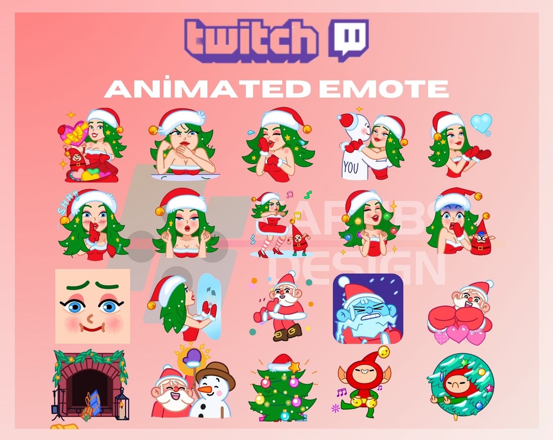 Animated Twitch Emote, 20 Emotes Pack, Christmas Emote Pack, New Year ...