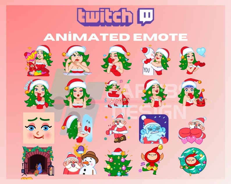 Animated Twitch Emote, 20 Emotes Pack, Christmas Emote Pack, New Year ...
