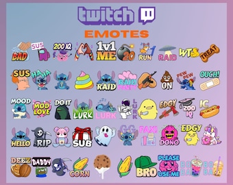 50 Twitch, Kick Emotes, Meme Emote, Pack, Funny Emote, Bundle, Cute ...