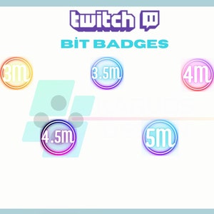 29x Rainbow Neon Twitch Bit Tier Badges, Bit Badges, Rainbow, Cute Bit ...