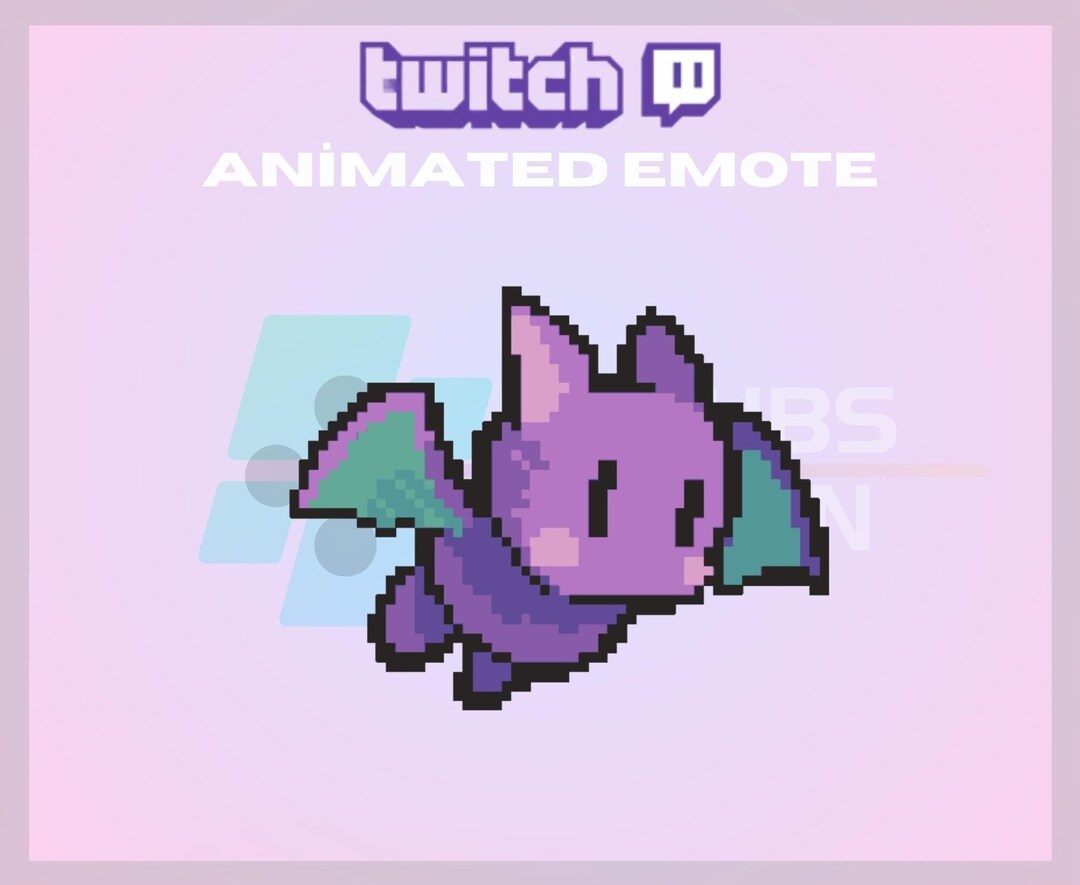 Animated Twitch, Kick Emote, Purple Bat Emote, Pixel Emote, Cute Emote ...