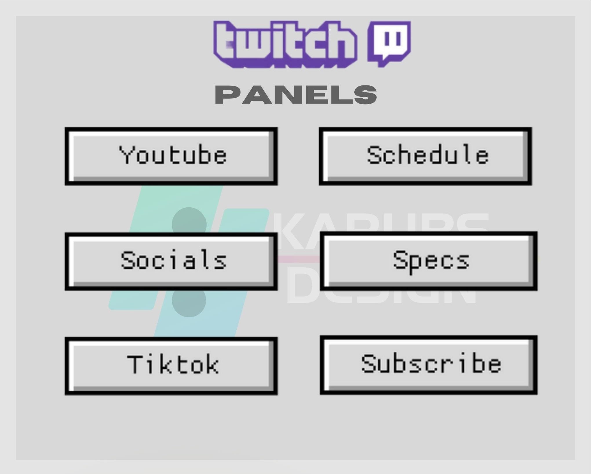 24x Twitch Panels Pack-pixel Pop up Twitch Panels, Minimal, Black and ...