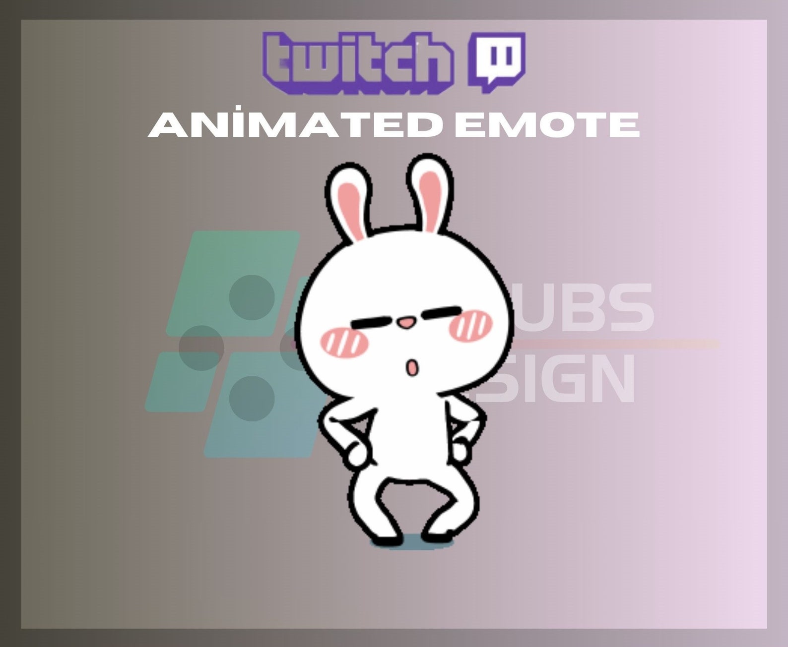 Animated Twitch Emote, Crazy Bunny Emote, Crazy Dance Emote, Cute Emote ...