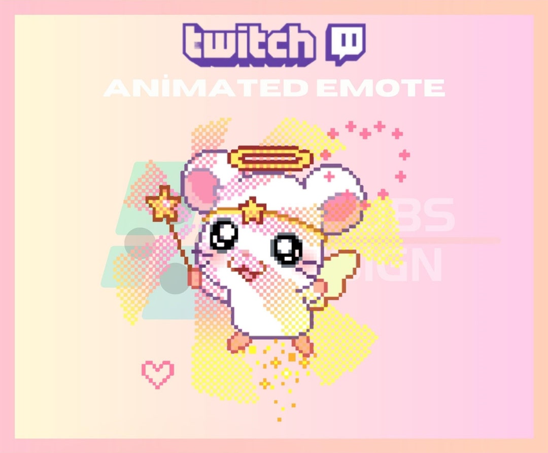 Animated Twitch, Kick Emote, Angel Hamtaro Emote, Cute Emoji, Pixel ...