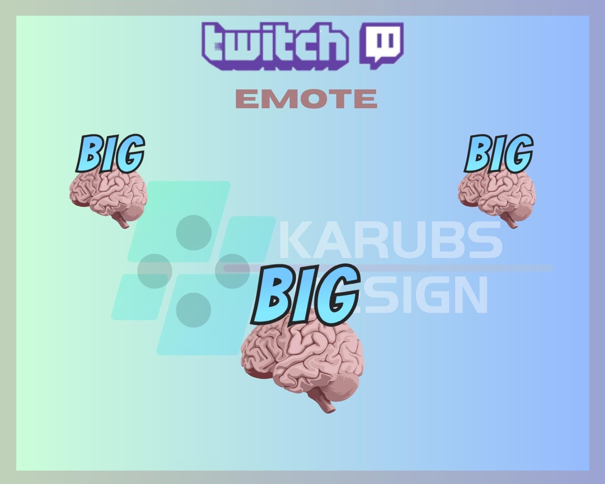 1 Twitch Emote, Big Brain Emote, Community Emote, Big Brain Play, Brain ...