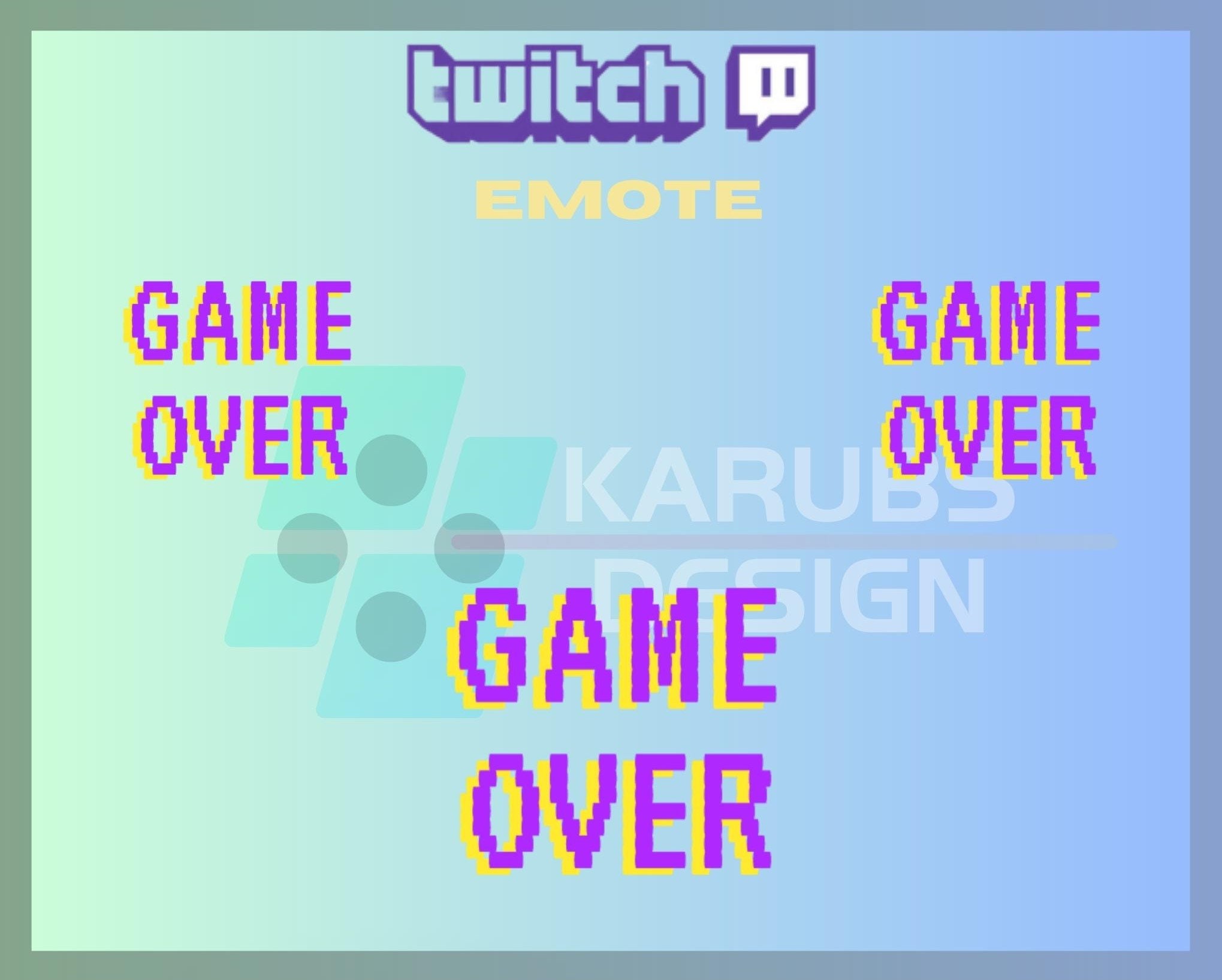 1 Twitch Emote, Game Over Emote, Pixel Emote, Cute Emote, Community ...