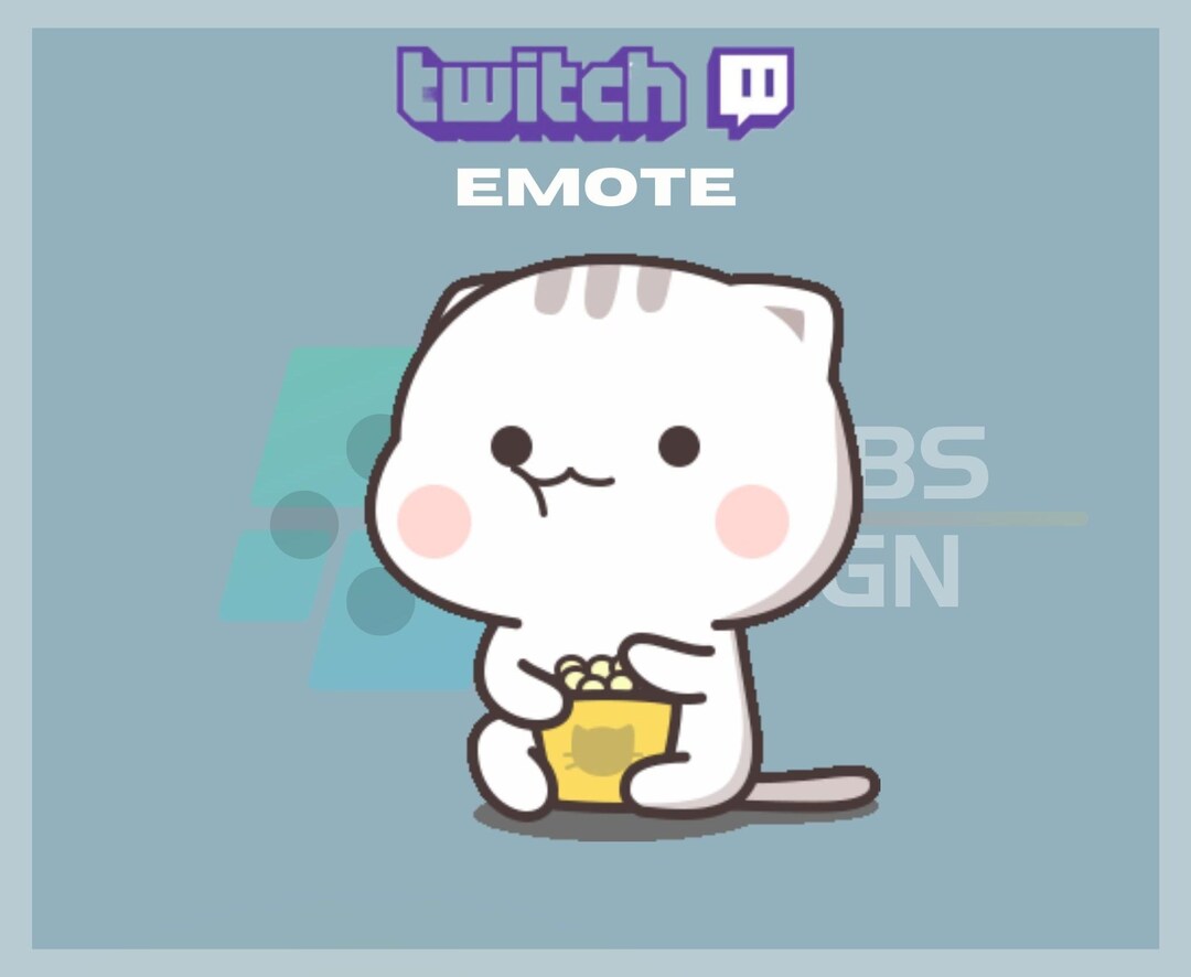 Animated Twitch, Kick Emote, Cat Eating Emote, Popcorn Emote, Cute ...