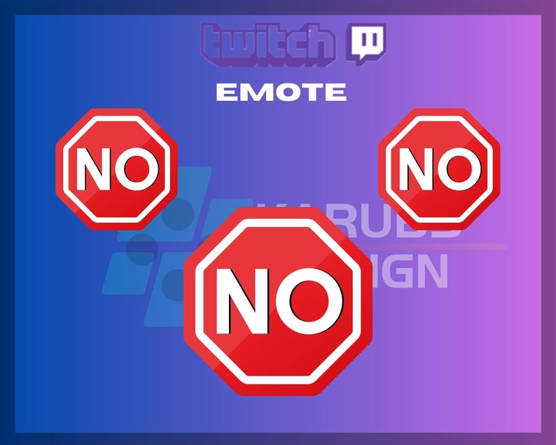 1 Twitch Emote, STOP NO Emote, Nope Emote, Community Emote, Cute Emote ...