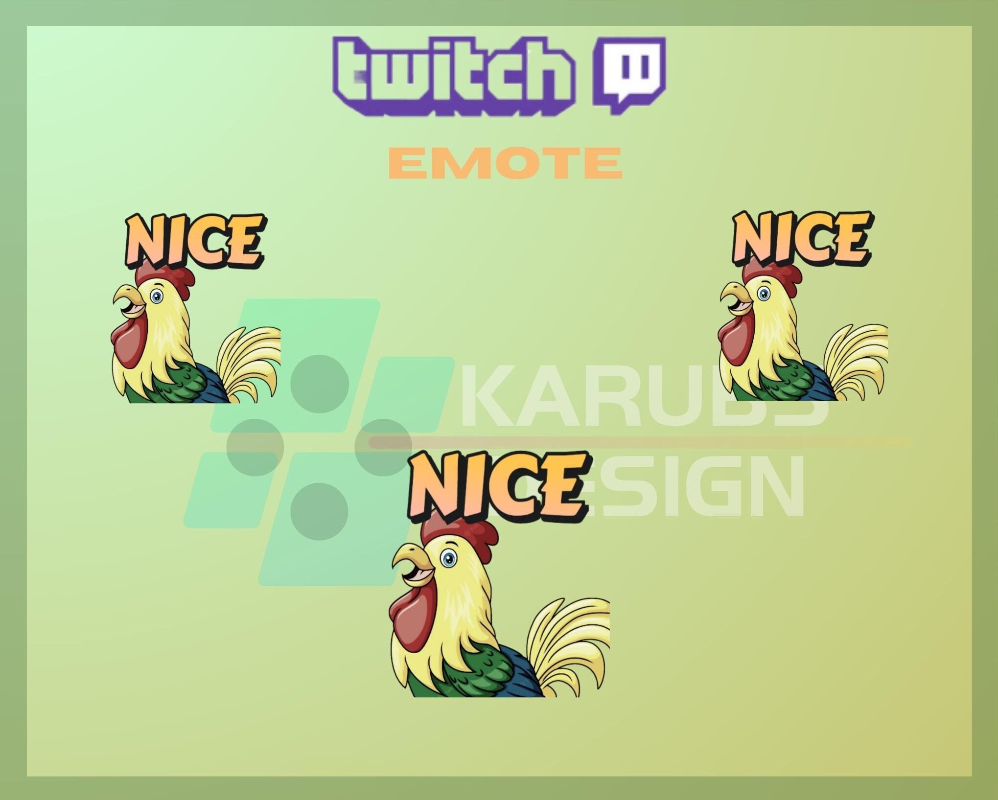 1 Twitch Emote Nice Rooster Emote Funny Emote Cock Emote - Etsy