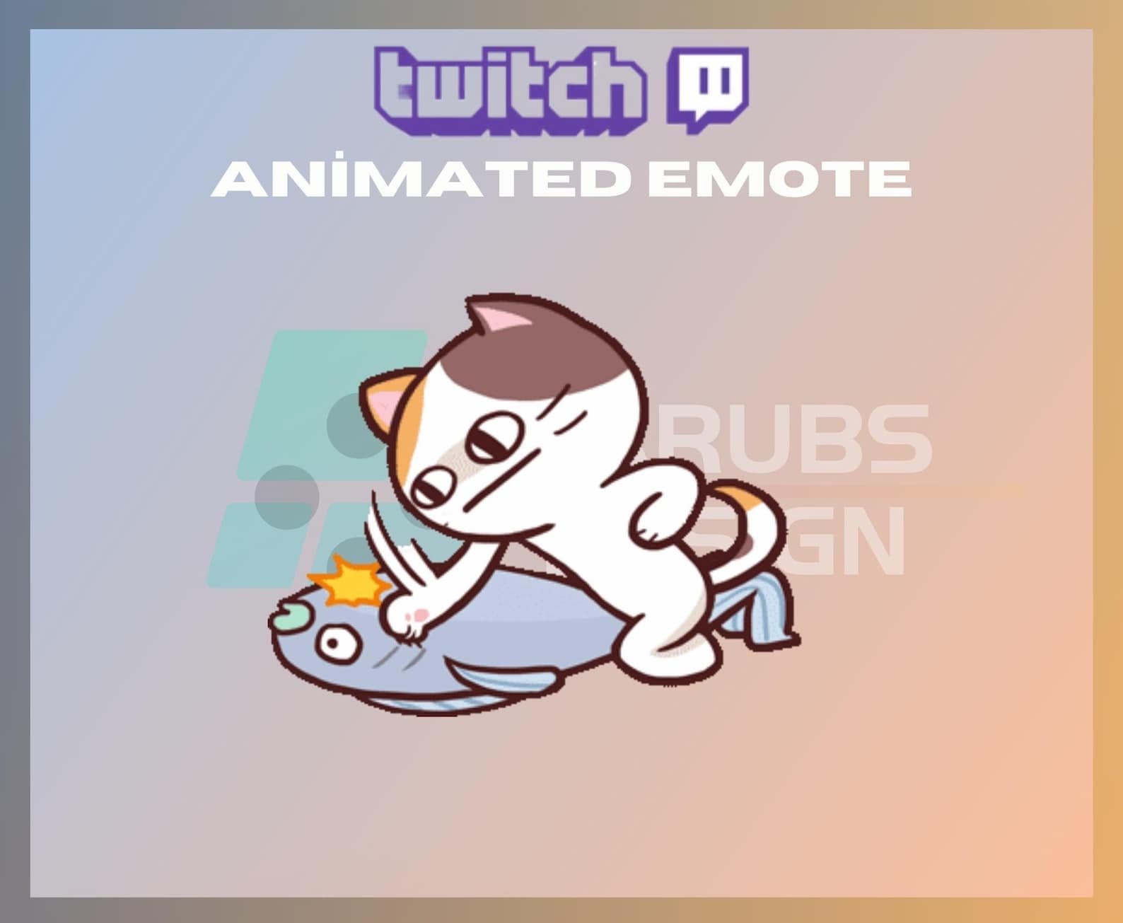 Emote de Twitch animado Emote Cat Slap Emote Fish Emote Cat - Etsy México
