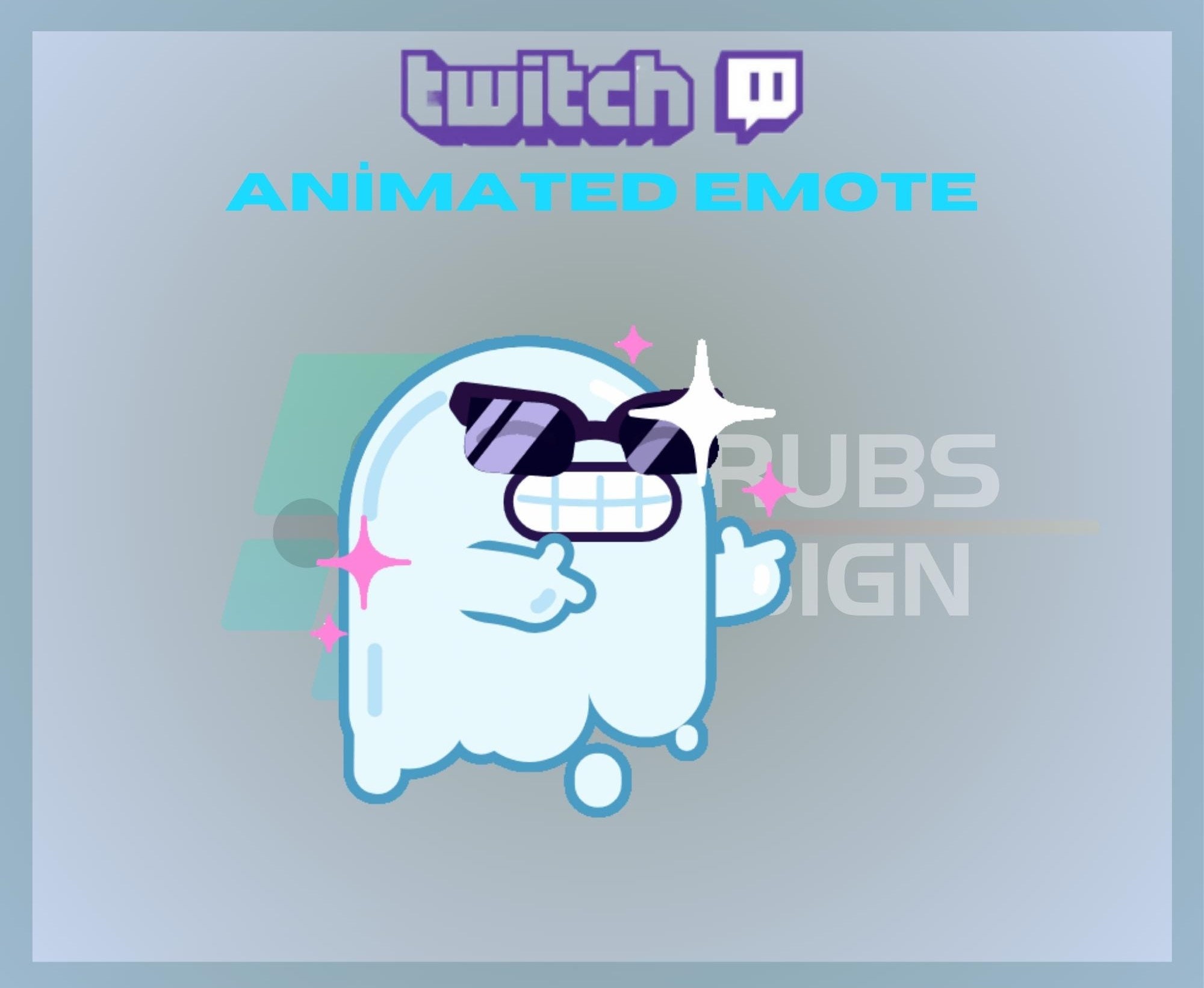 Animated Twitch, Kick Emote, Cute Ghost Emote, Ghost Happy Emote ...