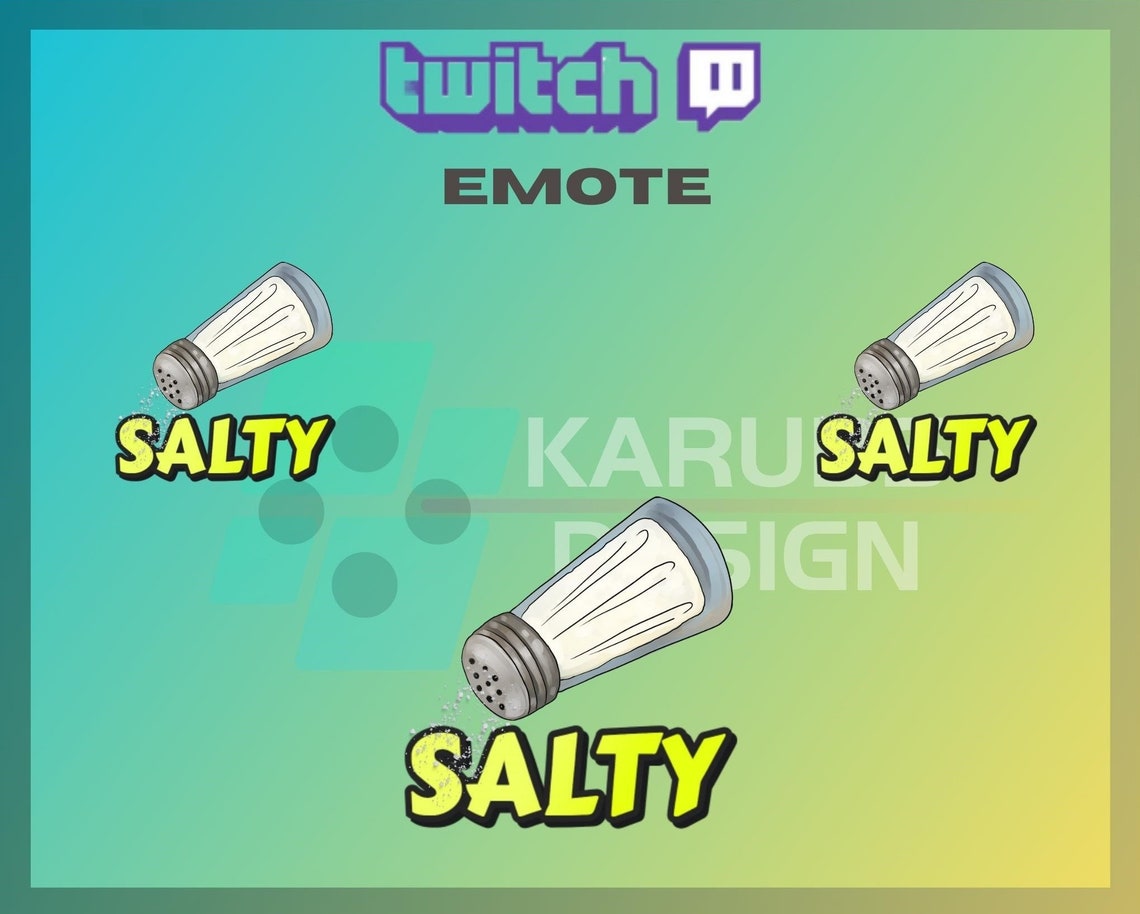 1 Twitch Emote, Salty Emote, Meme Emote, Funny Salty Emote, Community ...