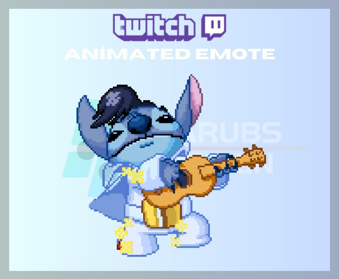 Animated Twitch, Kick Emote, Stitch Elvis Emote, Pixel Emote, Cute ...