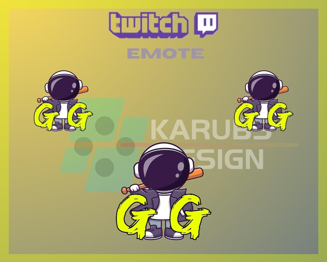 1 Twitch Emote, Astronaut GG Emote, Spaceman Emote, GG Emote, Community ...