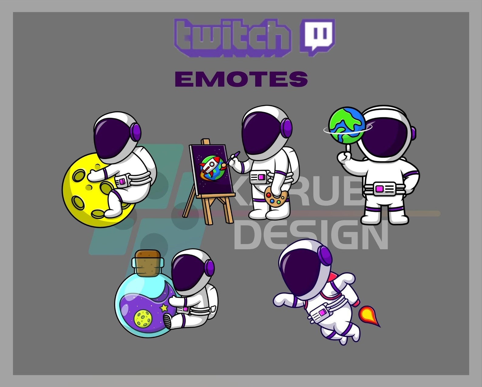 30 Twitch Emotes, Astronaut Emote Pack, Space, Dab,astronaut,planets ...