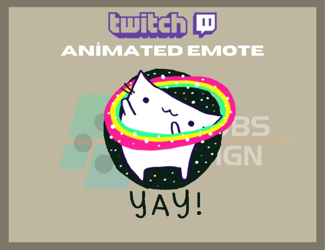 Animated Twitch, Kick Emote, YAY Emote, Cat Emote, Cute Emote, for ...