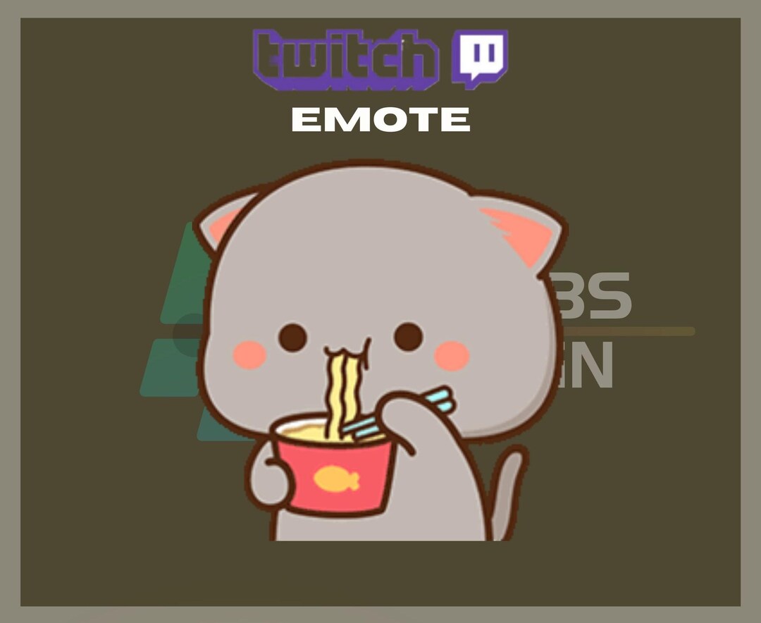 Animated Twitch, Kick Emote, Cat Eating Emote, Ramen Emote, Noodles ...