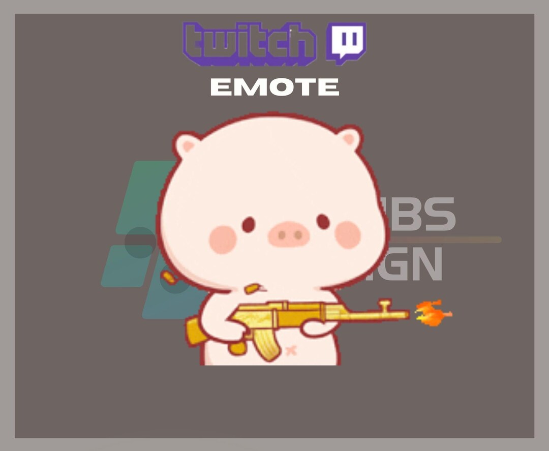 Animated Pig Twitch Emote: Kawaii Pew Pew Streamer (instant Download ...