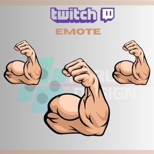 2 Twitch Emote, 2 Bicep Flex Emotes, Muscle, Left Bicep Flex, Right ...