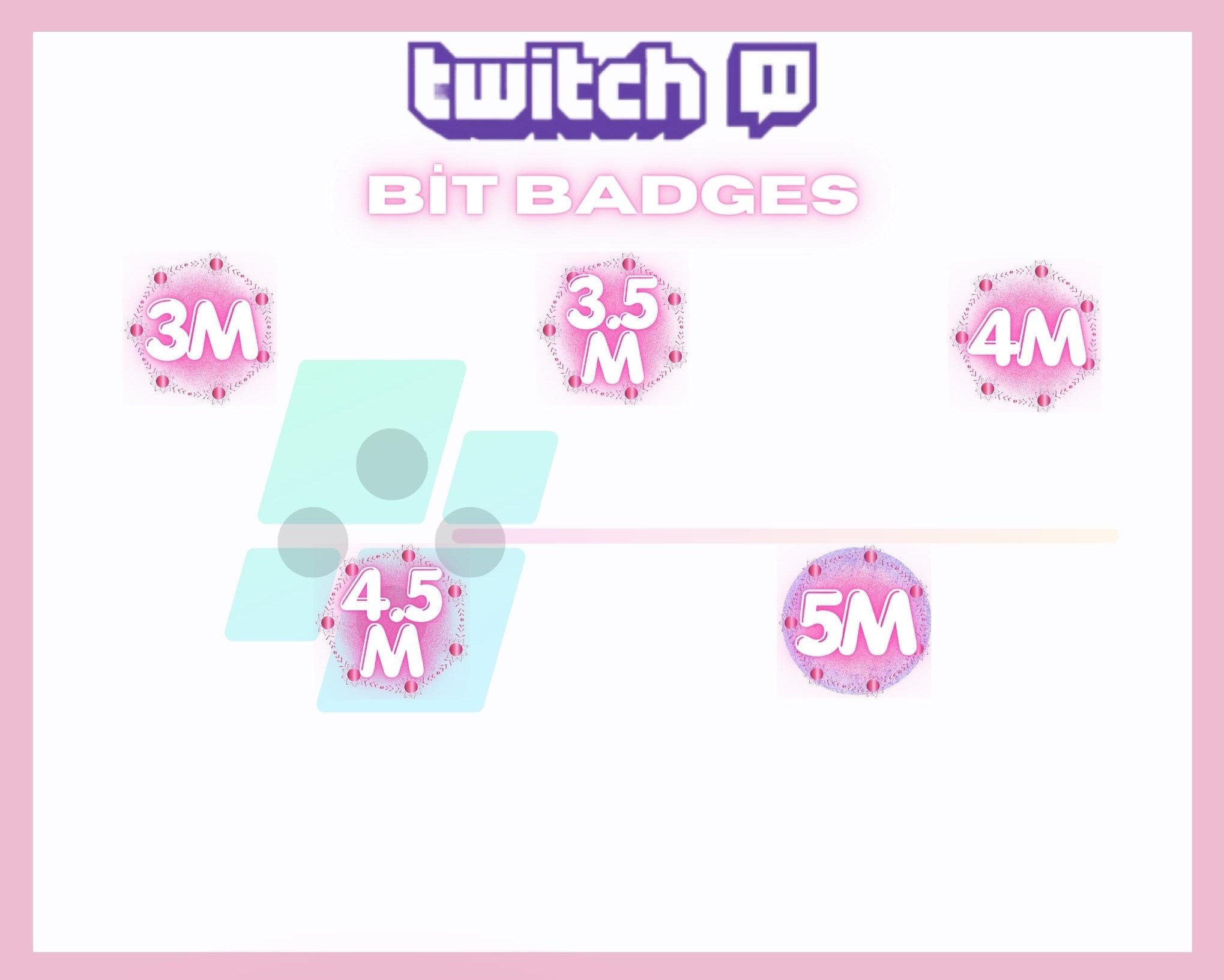 29x Decorative Frame Bit Badges, Pink Neon Bit Badges, Cute Bit Badges ...