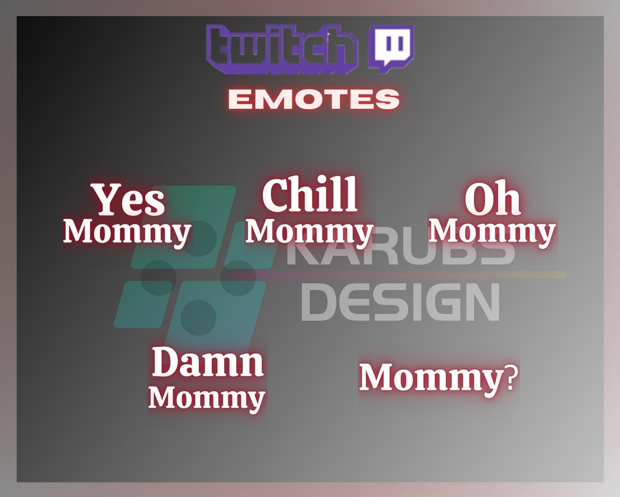 5 Twitch Emotes Neon Mommy Emote Neon Emote Yes Mommy - Etsy