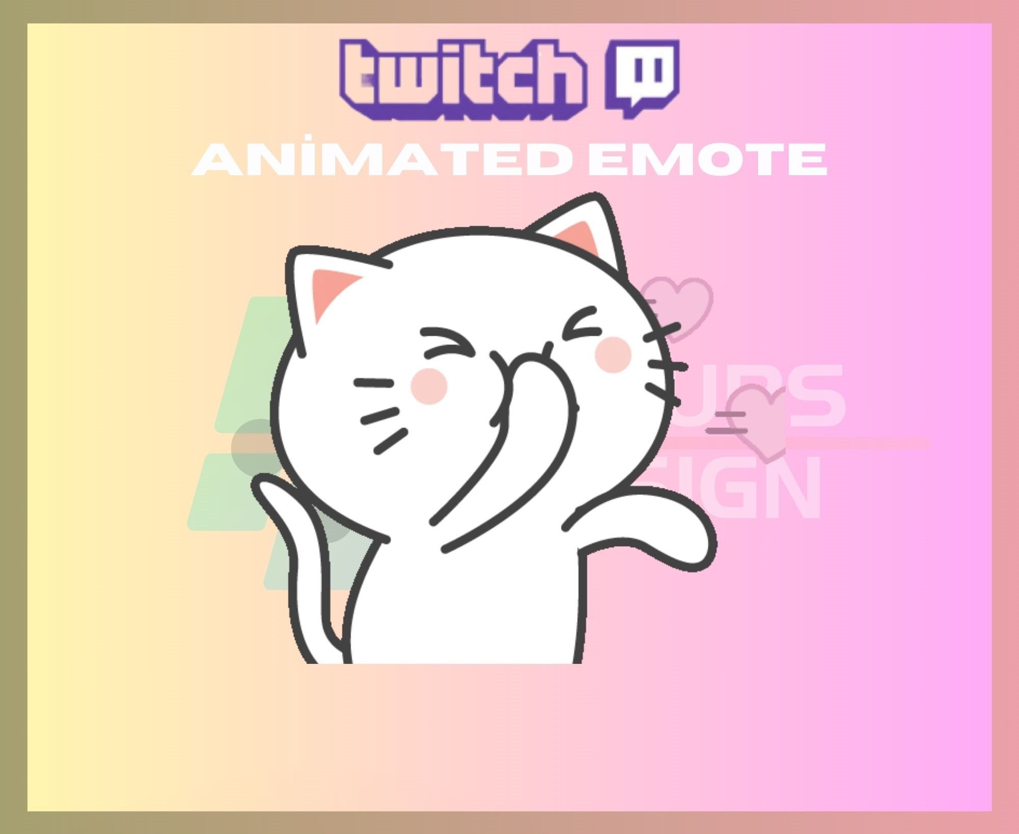Animated Twitch Emote, Cute Kitty Emote, Kitten Emote, Cat Emote, Love ...