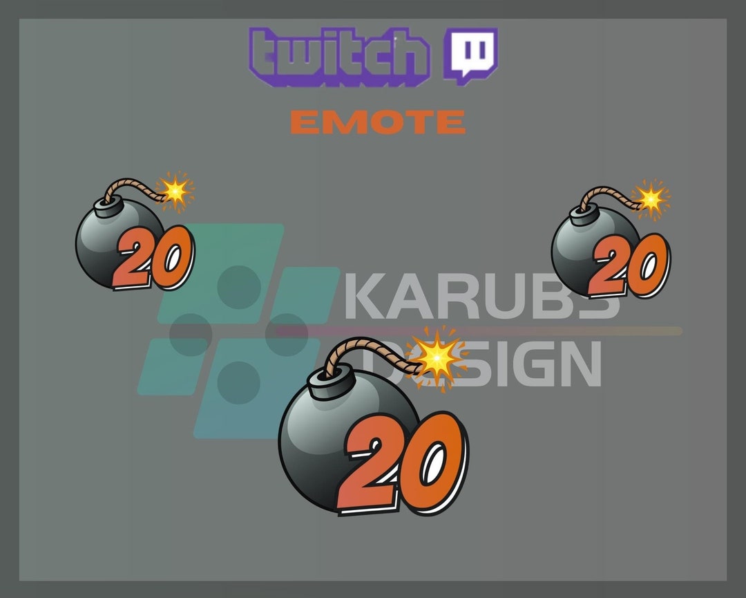 1 Twitch Emote, 20 Bomb Emote, Community Emote, Bomb Emote, Twenty Bomb ...