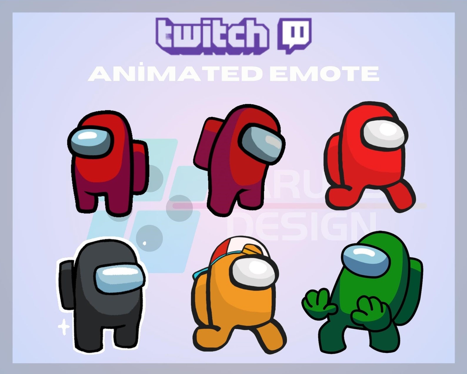Animated Twitch, Kick Emote, Among Us Animated Emote, Cute Emote, Dance ...