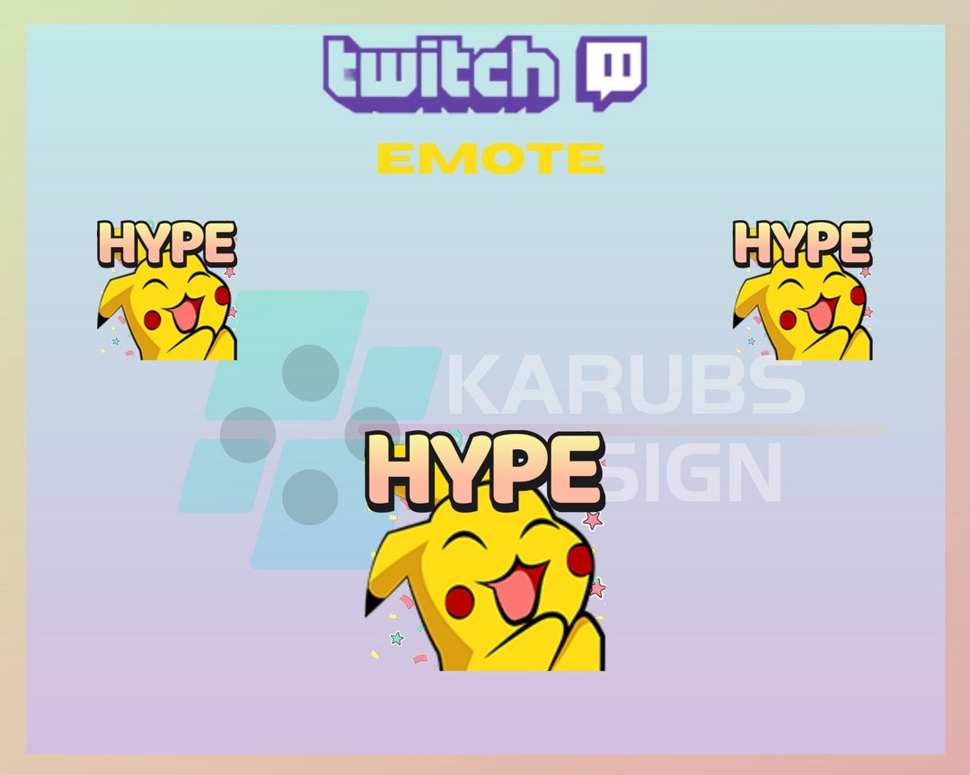 1 Twitch Emote, Pikachu Hype Emote, Hype Emote, Twitch Emote, for ...