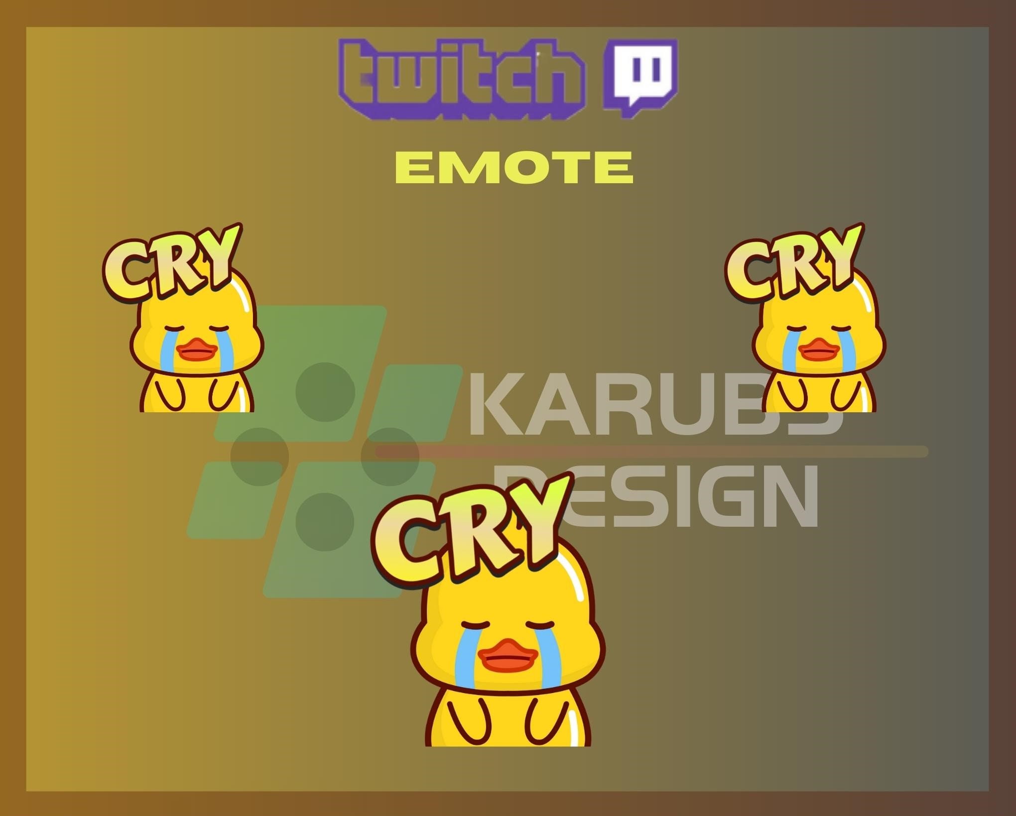 1 Twitch Emotes, Cry Duck Emote, Duck Emote, Don't Cry Emote, Cute ...