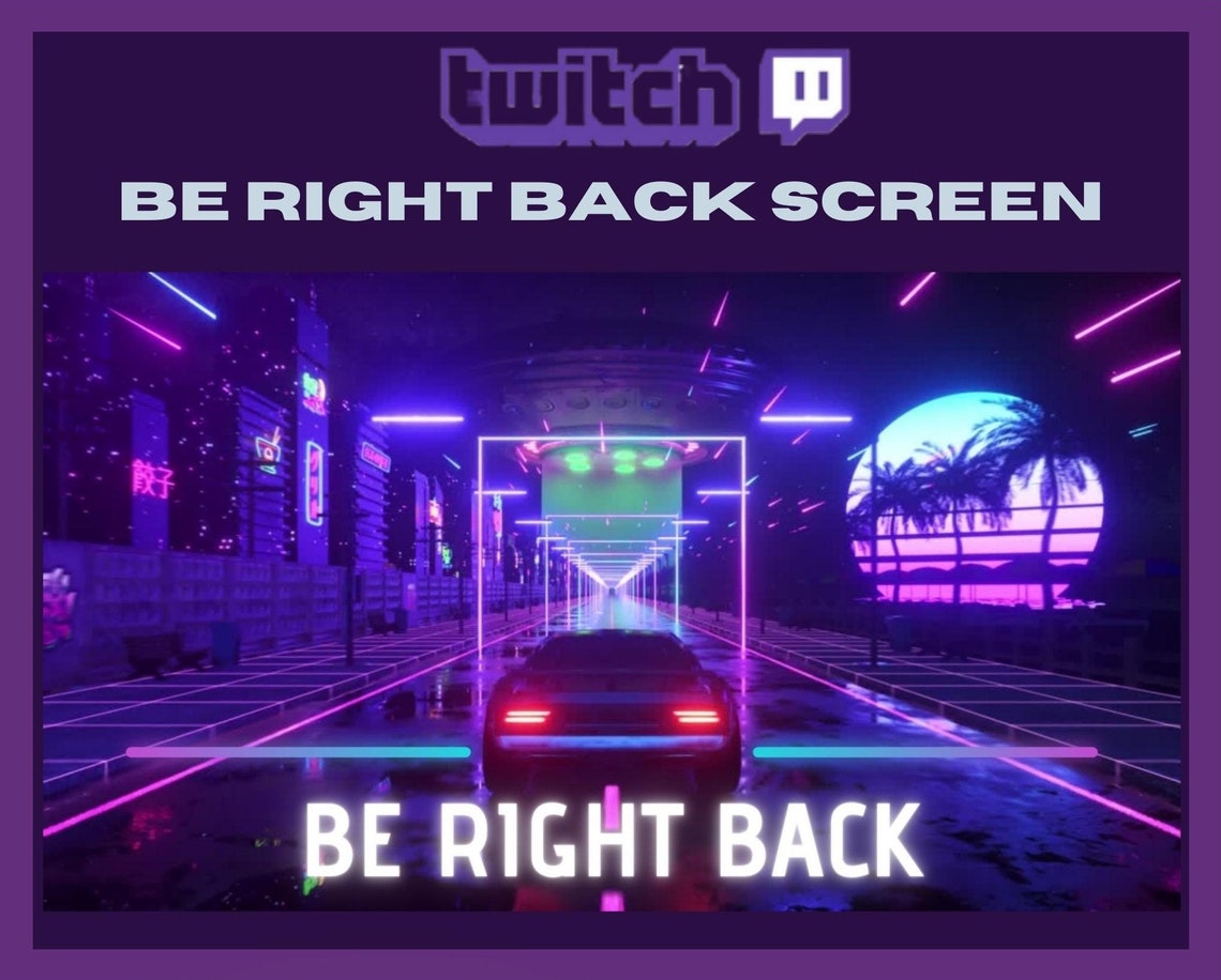 Animated Twitch Be Right Back Screen, Cyber City Space Background, Neon ...
