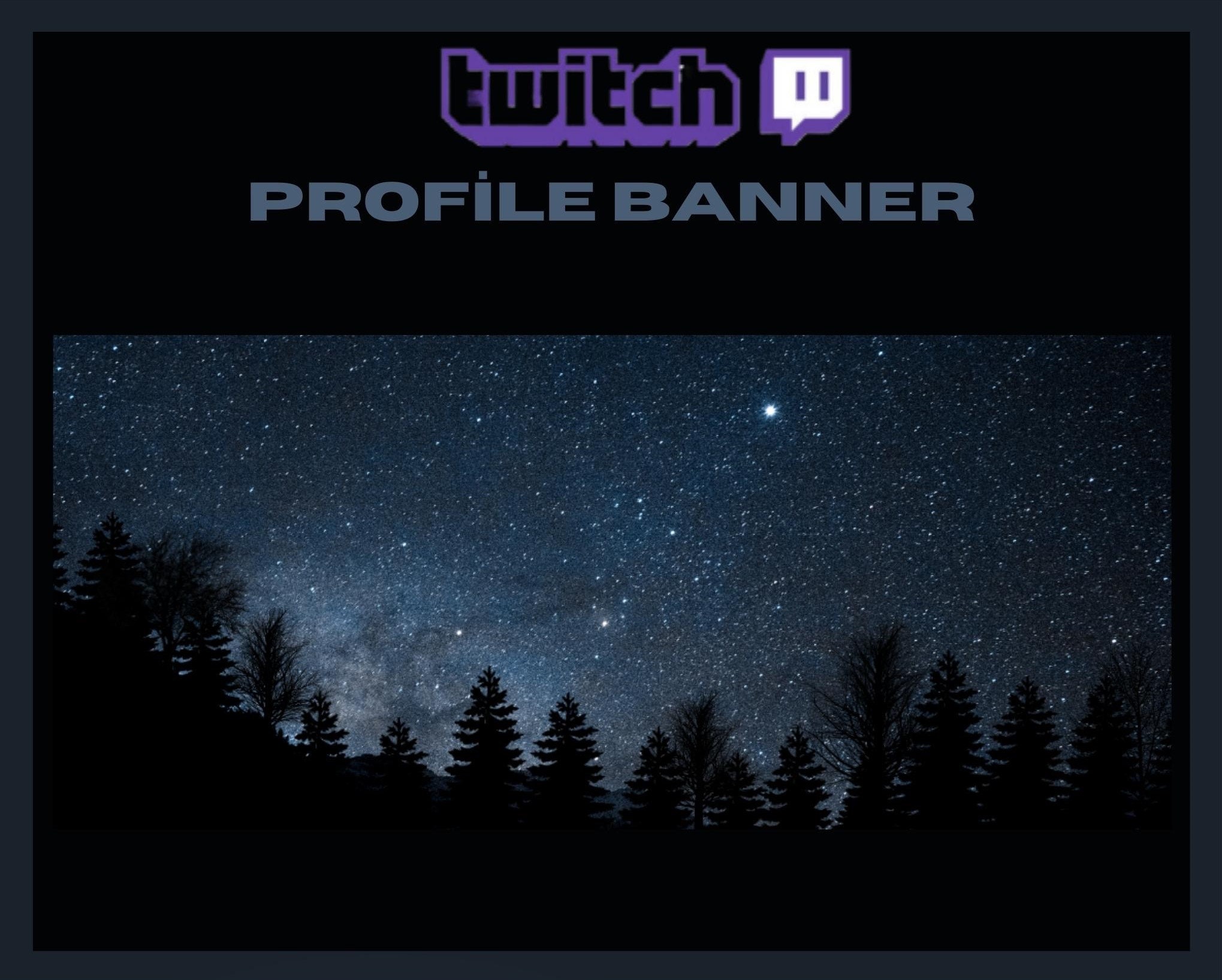 Twitch Profile Banner, Stars Twitch Background, Night Sky, Pretty Twitch Background, Dark Theme ...
