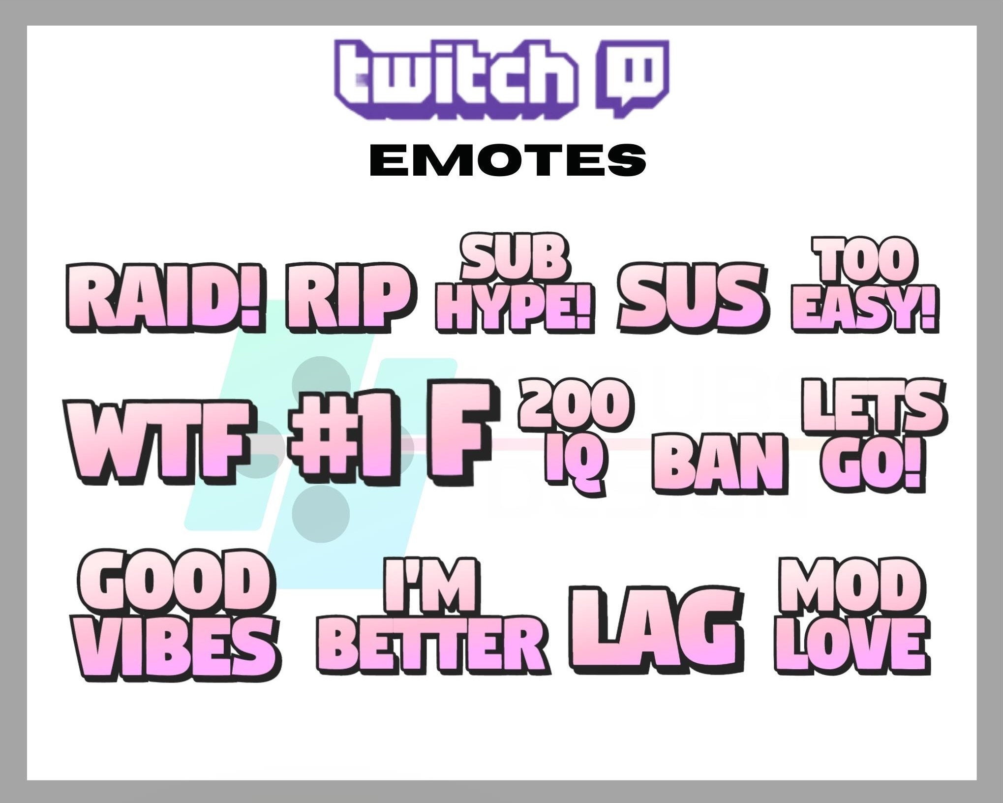 15 Twitch Emotes, Pink Text Emote, Emote Bundle, Cute Emotes, Emote ...
