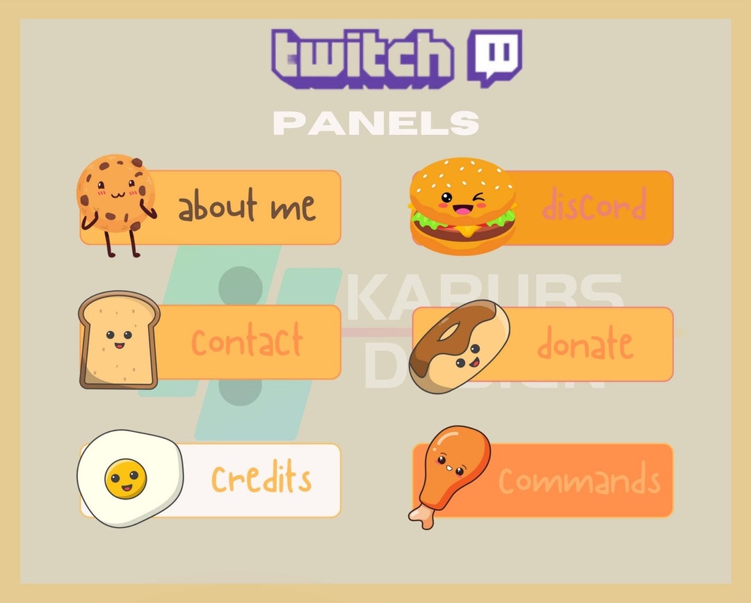 24x Twitch Panels Pack - Kawaii Food Twitch Panels, Aesthetic, Cute ...