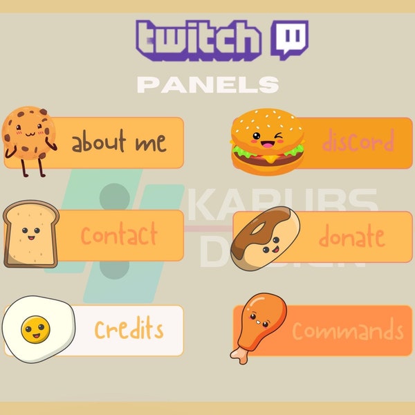 Food Twitch Panels - Etsy