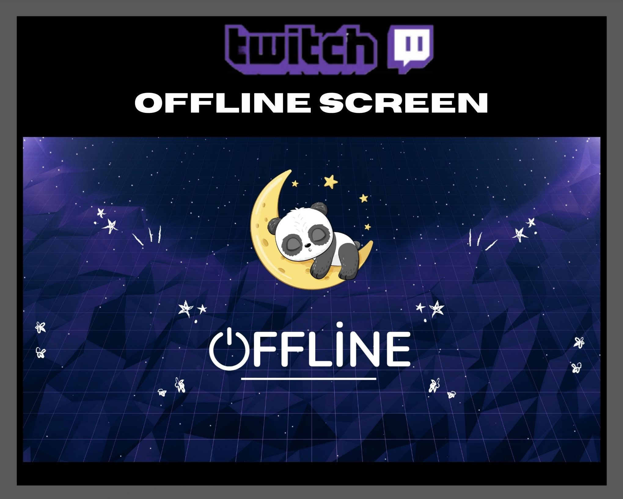Twitch Offline Screen Streaming, Cute Panda Screen, Night Background ...