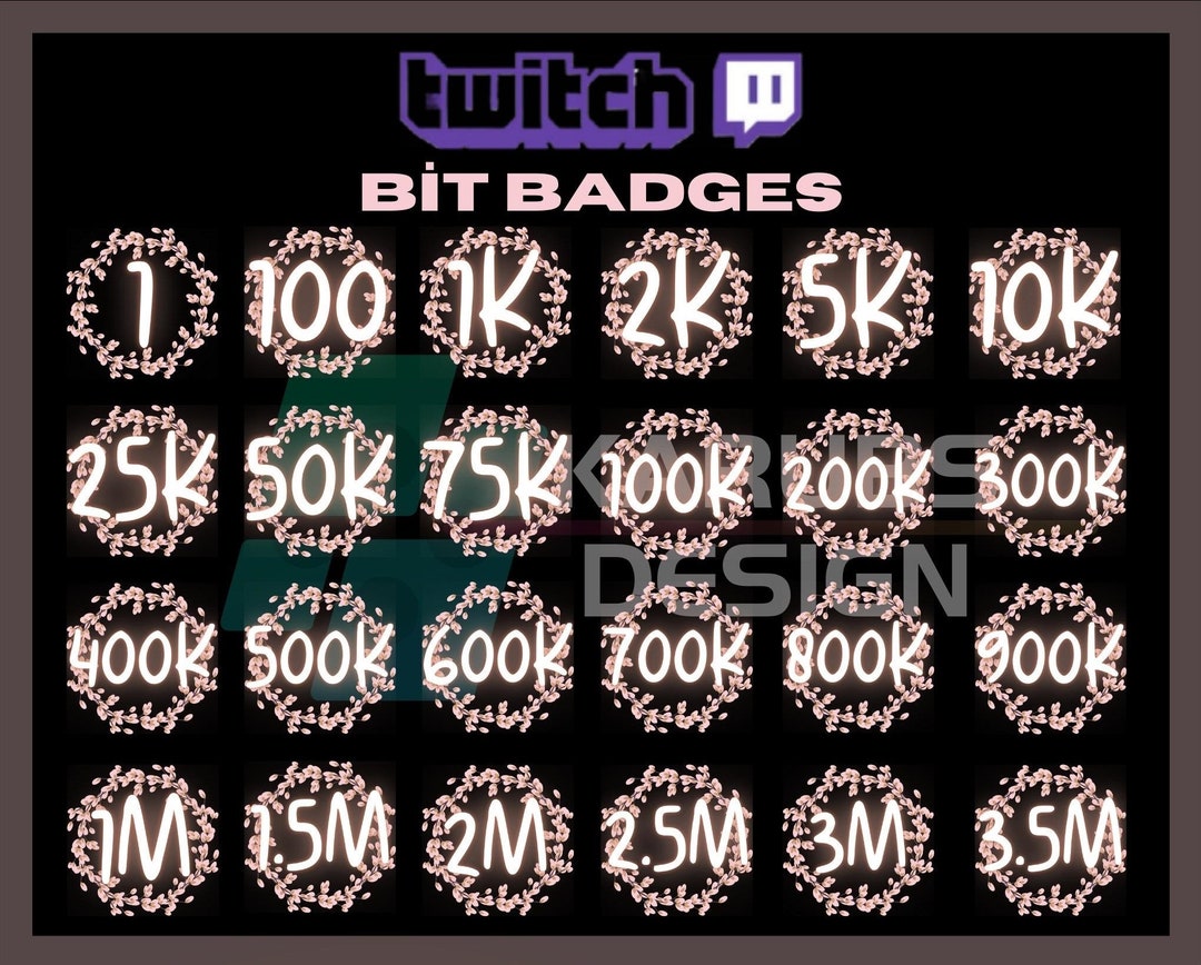 27x Cute Floral Twitch Bit Tier Badges, Floral Bit Badges, Twitch Bit ...