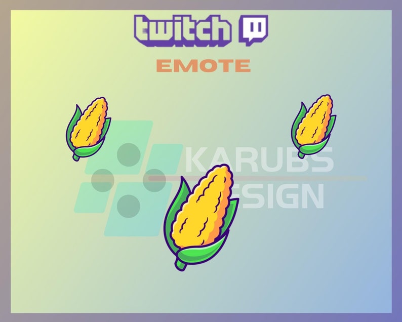 1 Twitch Emote, Corn Emote, Food Emote, Channel Points, Cute Emote, for ...