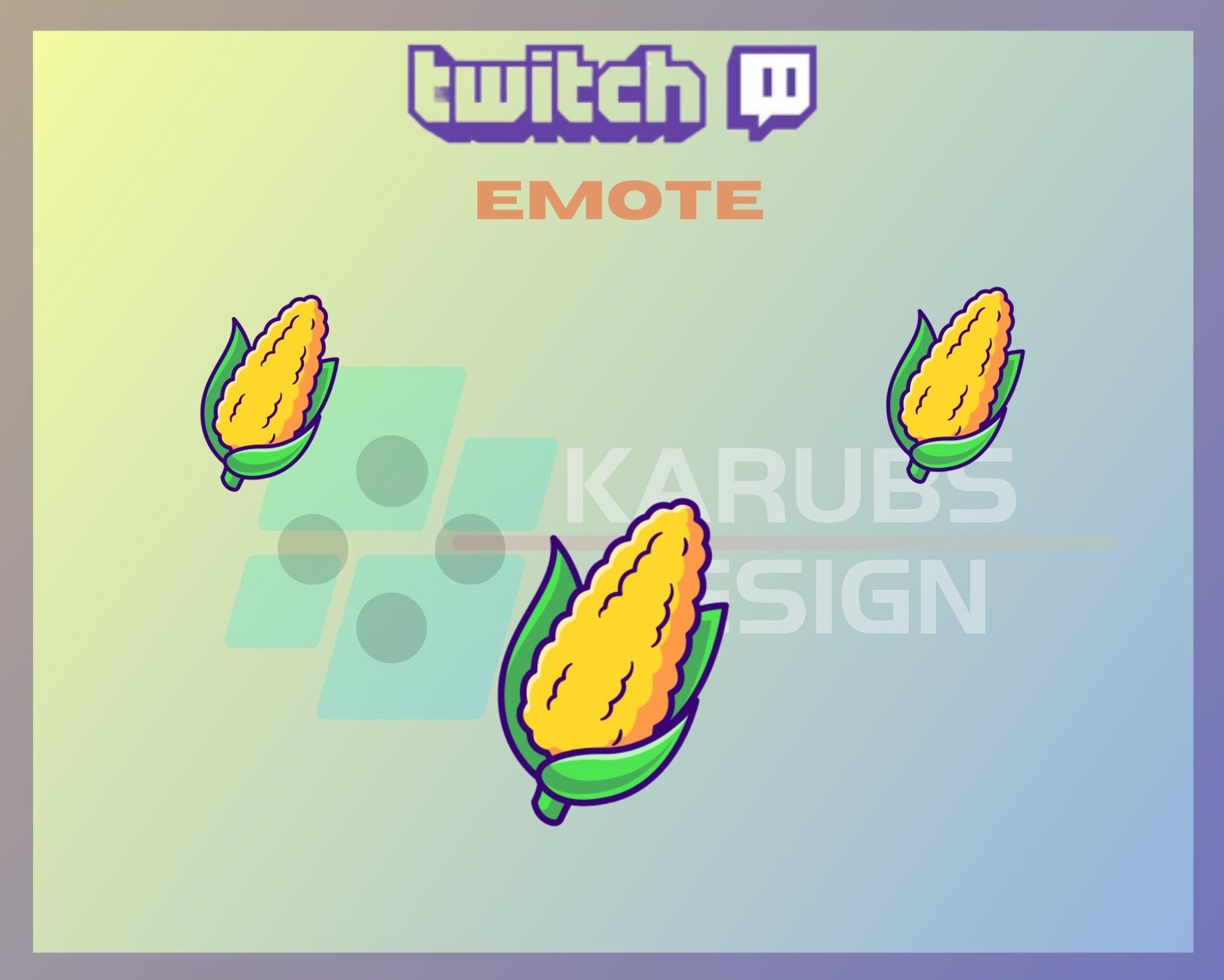 1 Twitch Emote, Corn Emote, Food Emote, Channel Points, Cute Emote, for ...