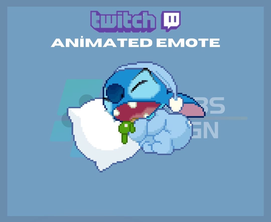 Animated Twitch, Kick Emote, Stitch Sleep Emote, Sleeping Emote, Tired ...
