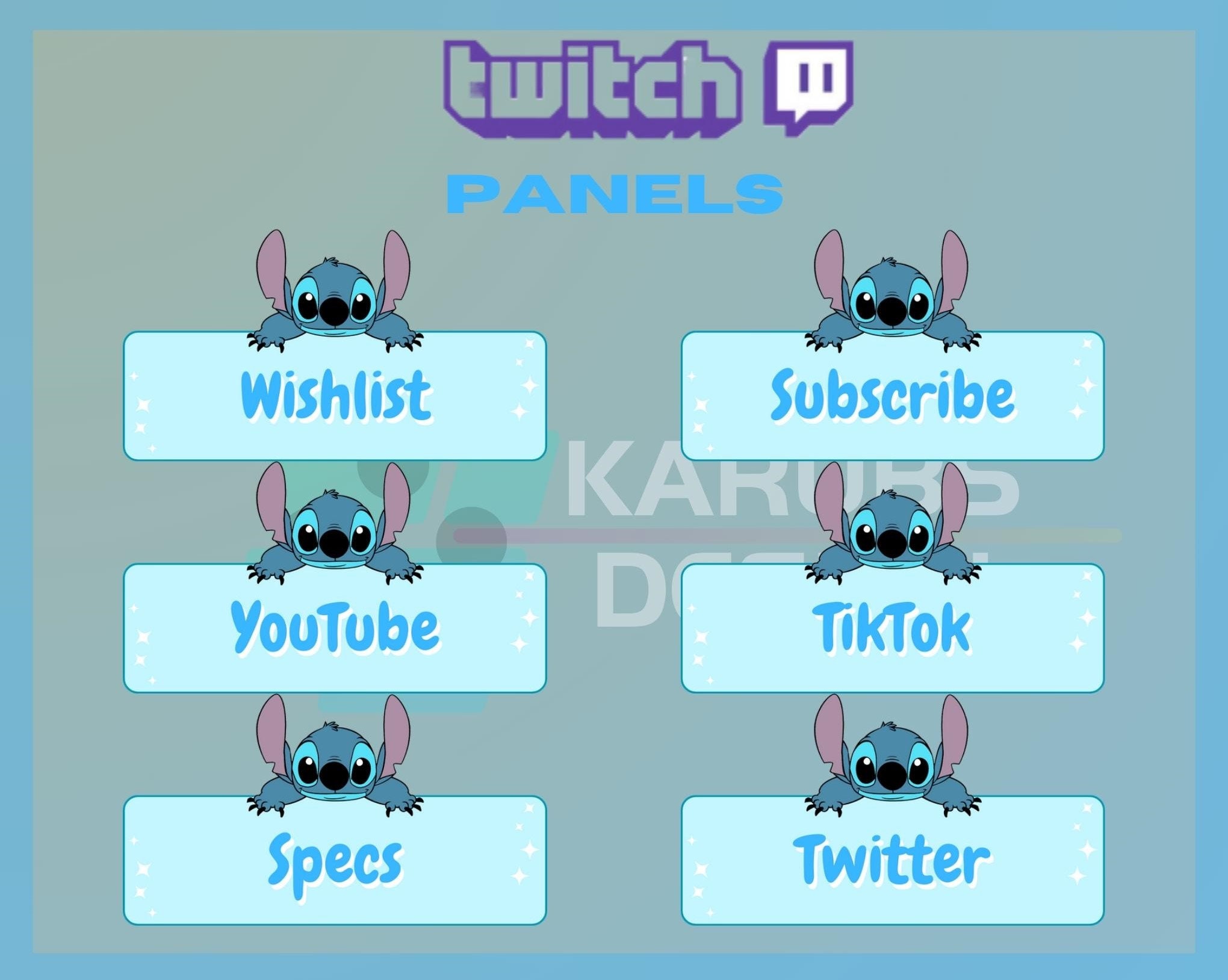 24x Twitch Panels Pack - Stitch Twitch Panels, Cute Panel, Modern ...