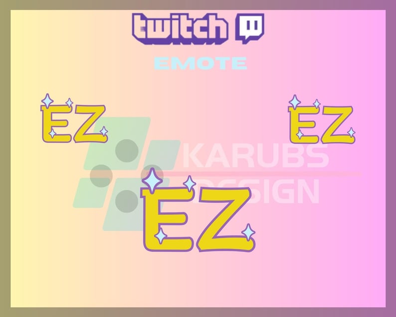 1 Twitch Emote, Pastel EZ Emote, Kawaii Emote, Cute Emote, EZ Emote, Trash Emote, for Streamers ...