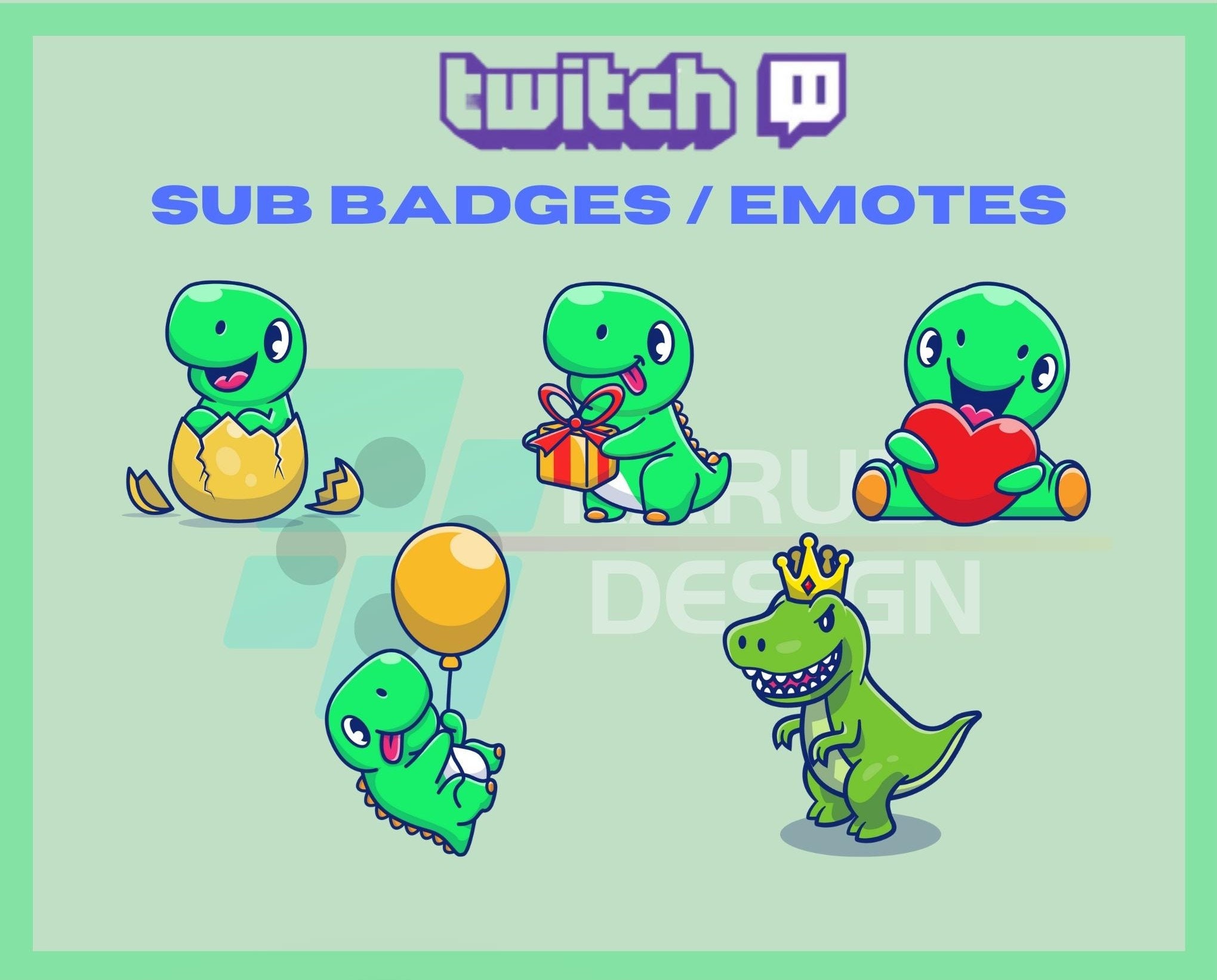 Baby Dinosaurs Twitch Sub Badgeskawaii T-rex Egg Hatch - Etsy